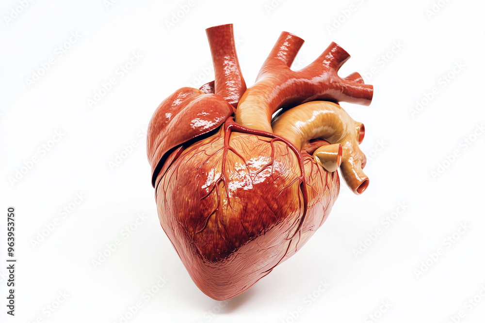 ภาพประกอบสต็อก Detailed longitudinal section of the human heart showing ...