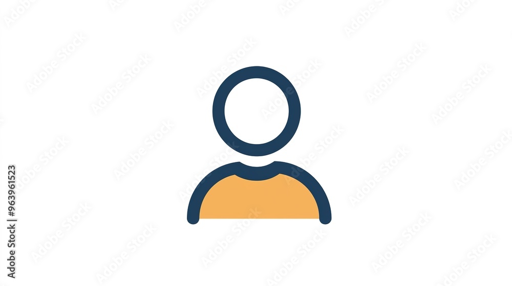 Simple user icon with a minimalistic human silhouette. Generic avatar ...