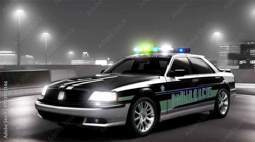 Emergency services police vehicles in action featuring a cop car with ...