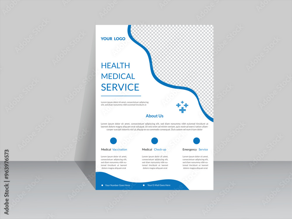 Corporate healthcare and modern blue medical cover and back page a4 ...