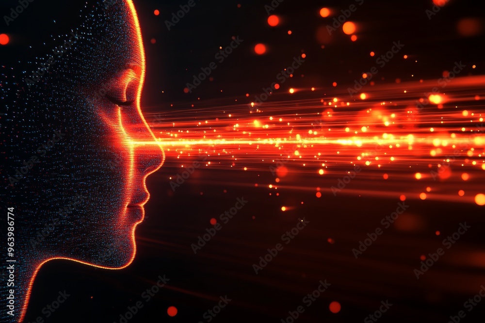 Neuroglial cells motor cortex and visual perception woman’s face ...