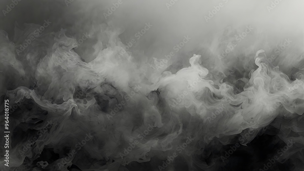 Abstract monochromatic digital artwork featuring a gradient of black ...