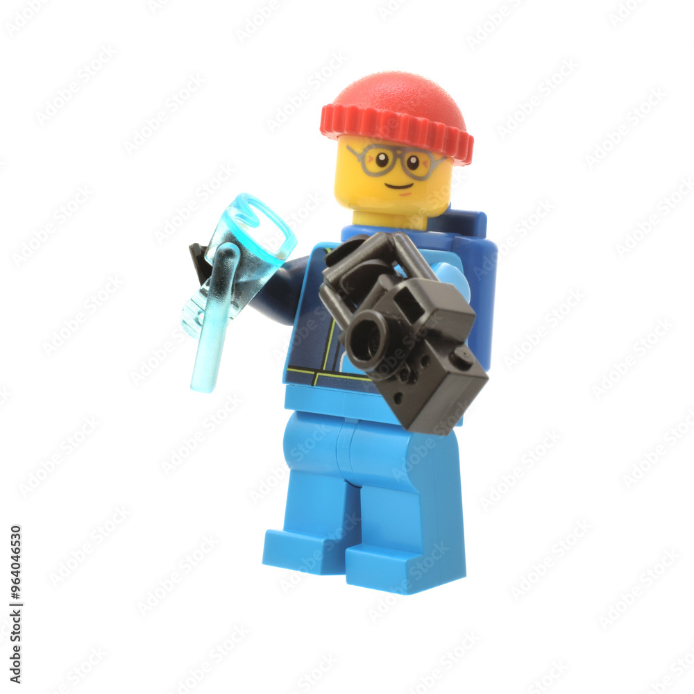 Lego minifigure of famous French underwater researcher Jacque Yves ...