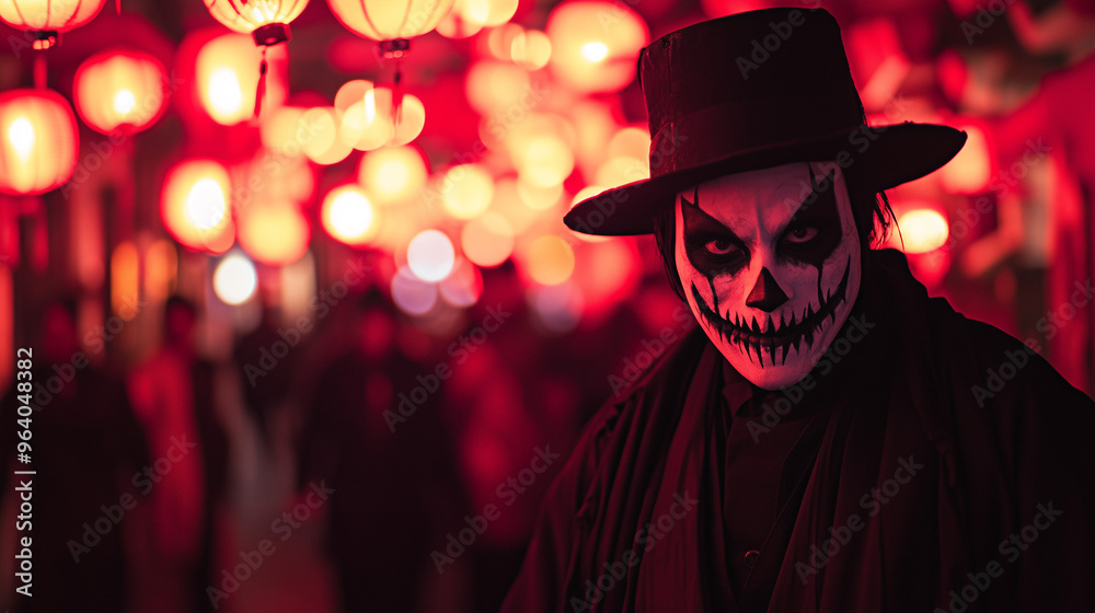 Blood Sucking Ghost Festival, night parade with people wearing scary ...