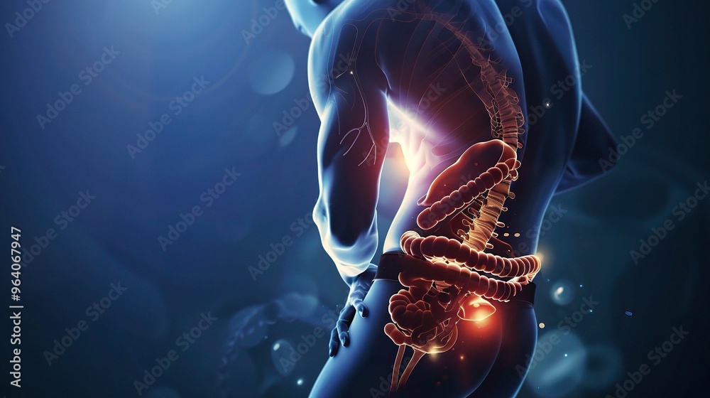 A detailed look at appendicitis showing the affected area. The appendix ...