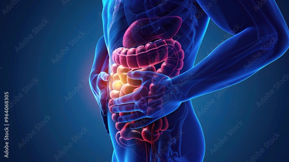 A detailed look at appendicitis showing the affected area. The appendix ...