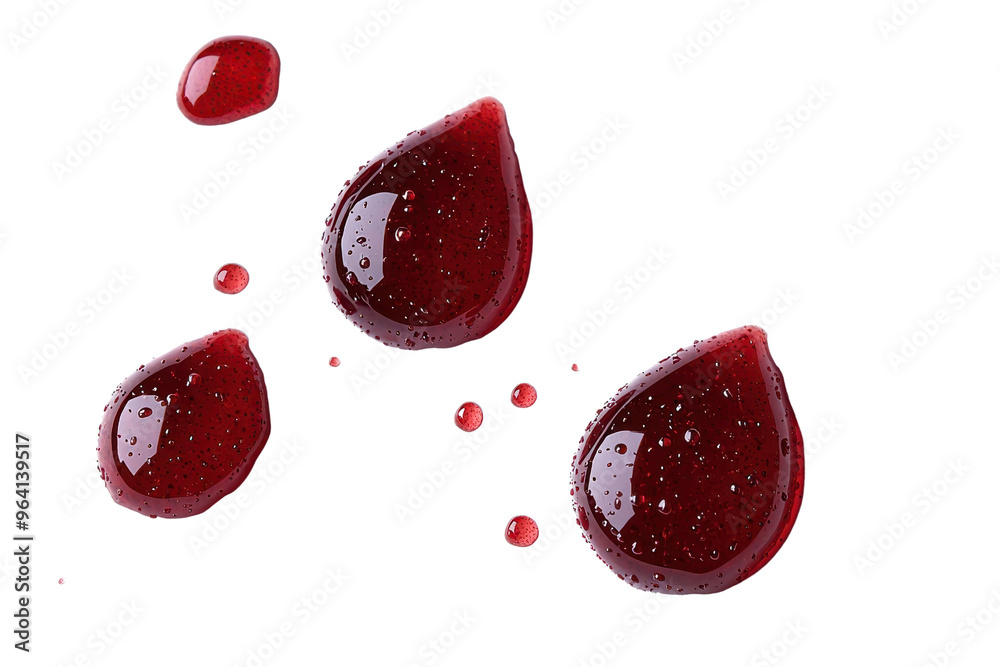 High-resolution image of blood drops on a transparent background. ideal ...