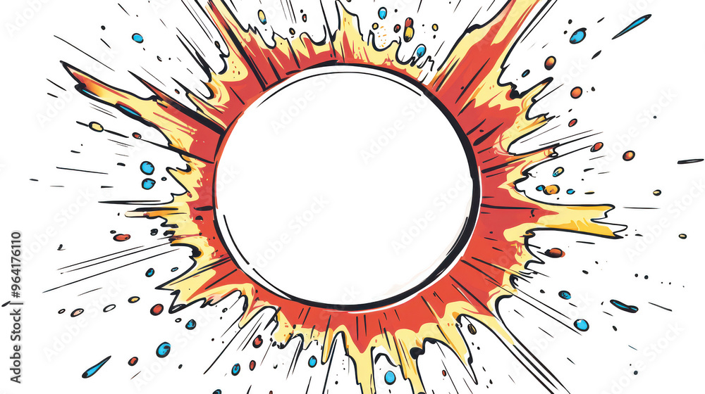 Retro comic gasp bubble, no text, blank bubble. ,isolated on a pure ...