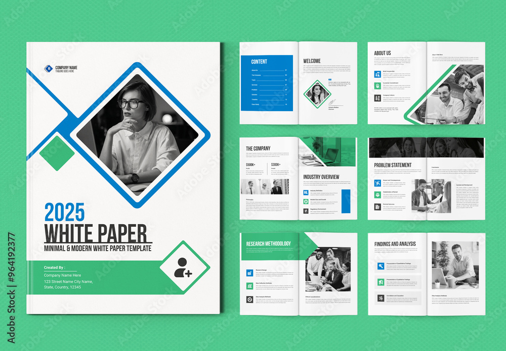White Paper Brochure Layout Stock Template | Adobe Stock