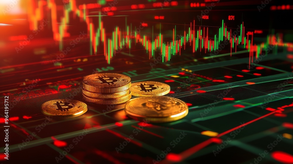 Financial Investment Analysis Concept with Abstract Candlestick Chart ...