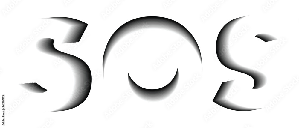 SOS logo design on white background. Emergency help logo sign pictogram ...