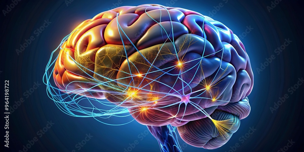 "Schematic illustration of a human brain composed of cerebrum ...