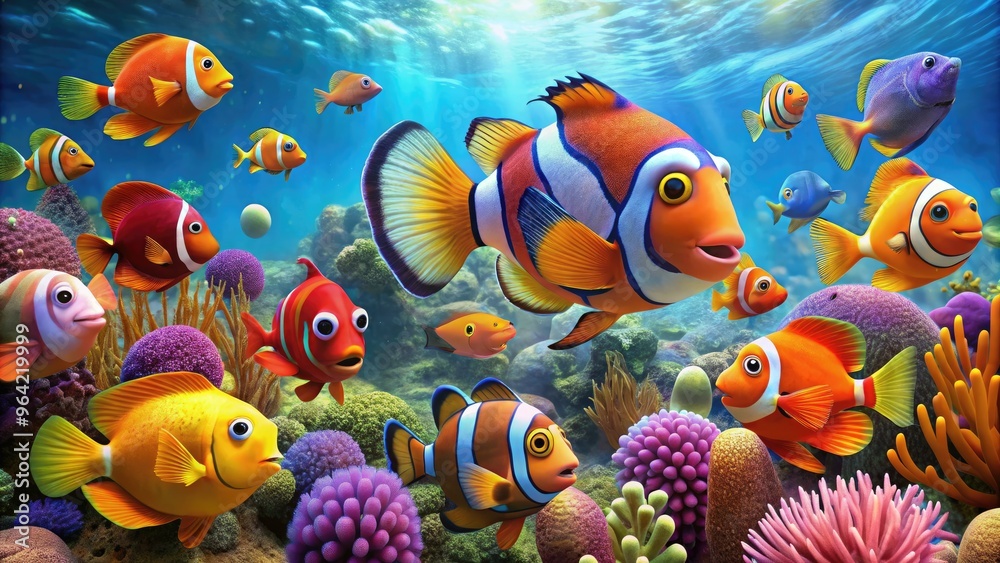 A Colorful And Diverse Collection Of Fish Species, Reminiscent Of The ...