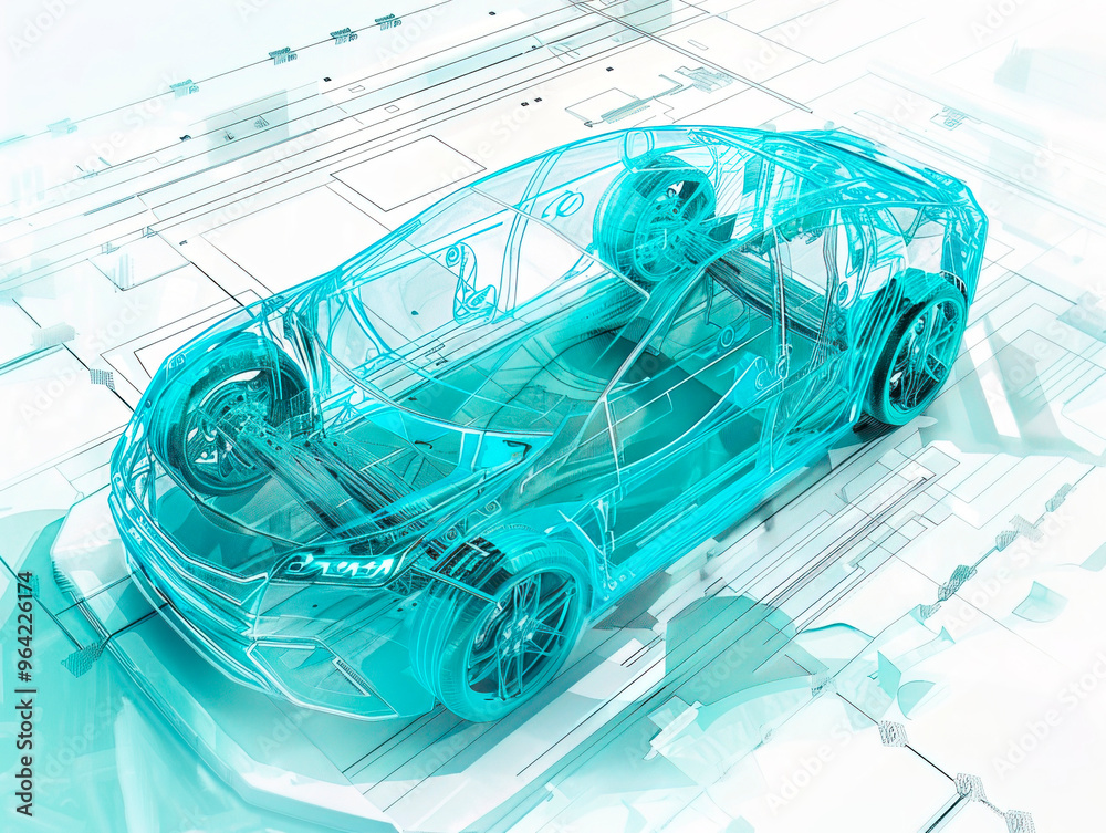 Car visualization with augmented reality Transparent car in studio ...