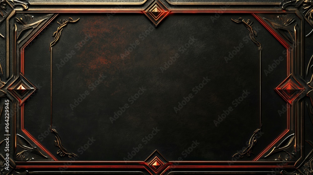 ภาพประกอบสต็อก Retro vintage style frame background in dark gothic and ...