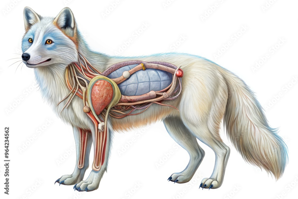 Anatomical Diagram Depicting The Physical Features, Internal Organs, And Skeletal Structure Of ...