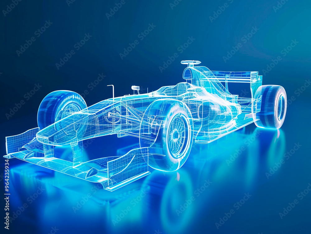 Racing car visualization with augmented reality Transparent racing car ...