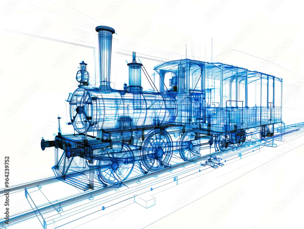 Steam locomotive 1800s visualization with augmented reality Transparent ...