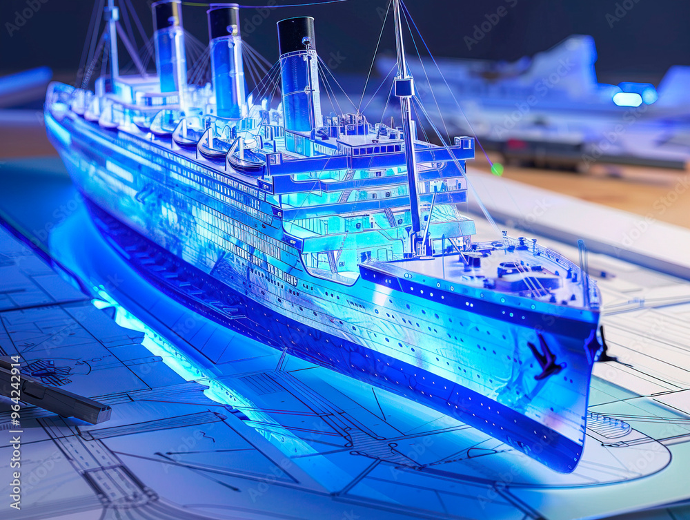 Titanic visualization with augmented reality Transparent Titanic in ...