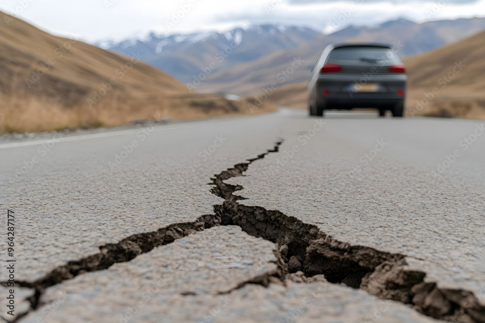 Road Cracked Due to an Earthquake | Impact of Natural Disasters on ...