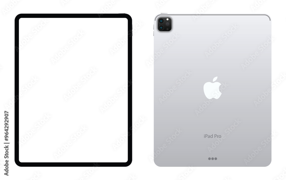 Apple iPad. Ipad Mini, Air, Pro 2024. Screen ipad front, back side ipad ...