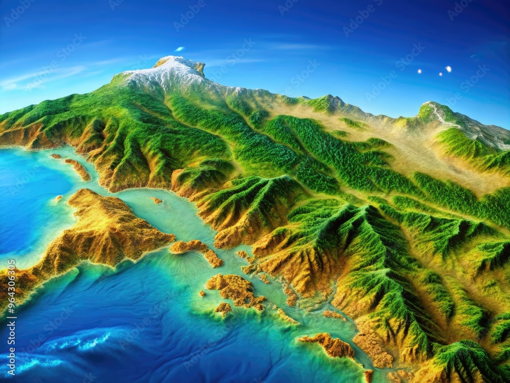 Vibrant topographic map illustrates the majestic Blue Mountains in ...