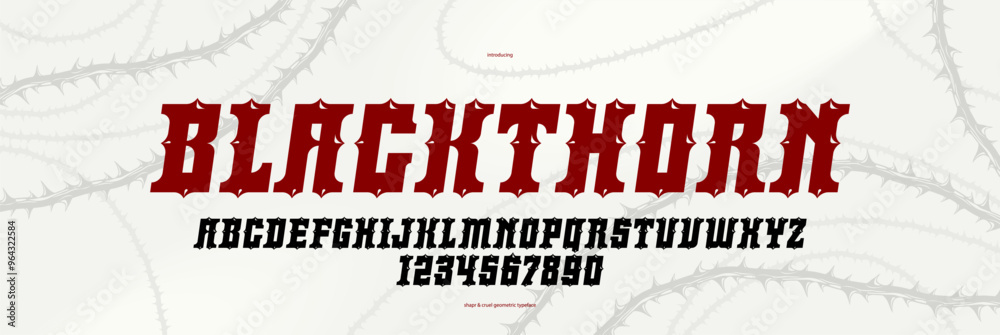 Poster Blackthorn gothic display font for emblems and logos, titles and ...