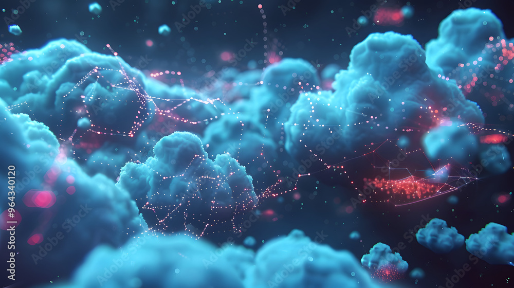 Cloud formations in the sky morphing into network topologies and data ...