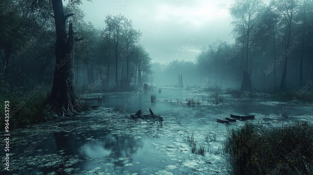 Mysterious Cursed Swamp Haunted by Spirits and Vengeful Creatures Ideal ...