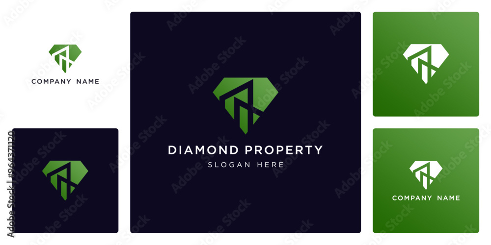 Vector of diamond property logo and icon design template, can be used ...