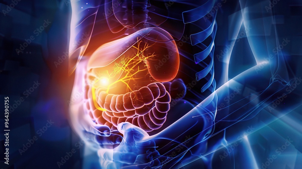 A clear visualization of a gallstone within the body. The gallstone is ...