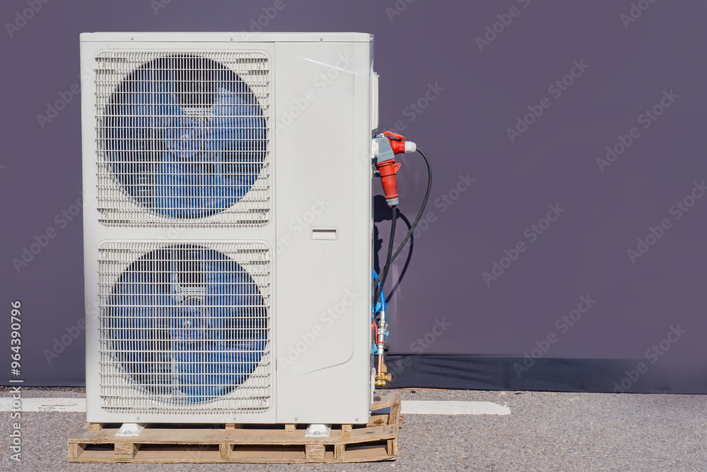 External air conditioner unit. Split equipment. Conditioner for air ...
