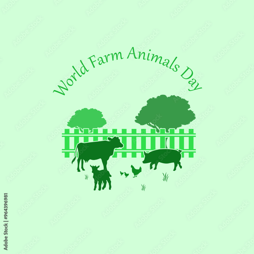World Farm Animals Day on October 2nd. Illustrations of farm animals ...