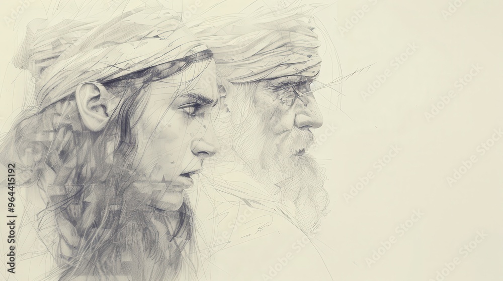 Genesis,Judah and Tamar:Modern Biblical Illustration of Judah Meeting ...