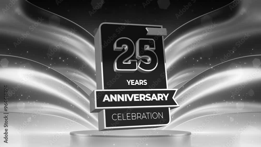 25 year, 25th anniversary loop, looped video, lower third, background ...