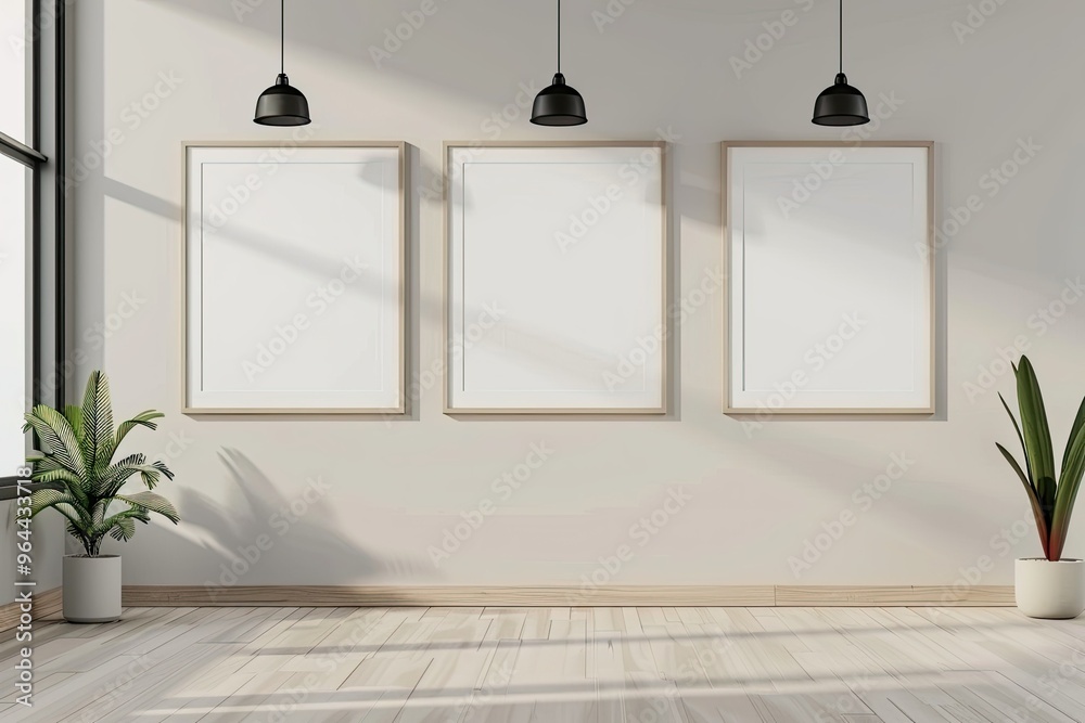 Picture frames with photos on them white vector mockups or blank ...