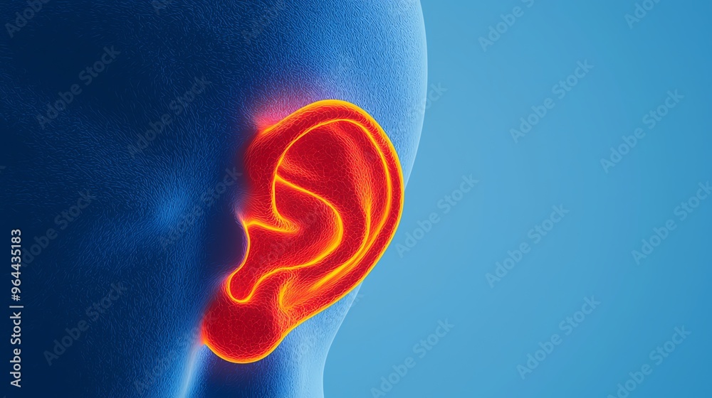Inner ear with cochlea, hearing anatomy, 3D illustration Stock ...