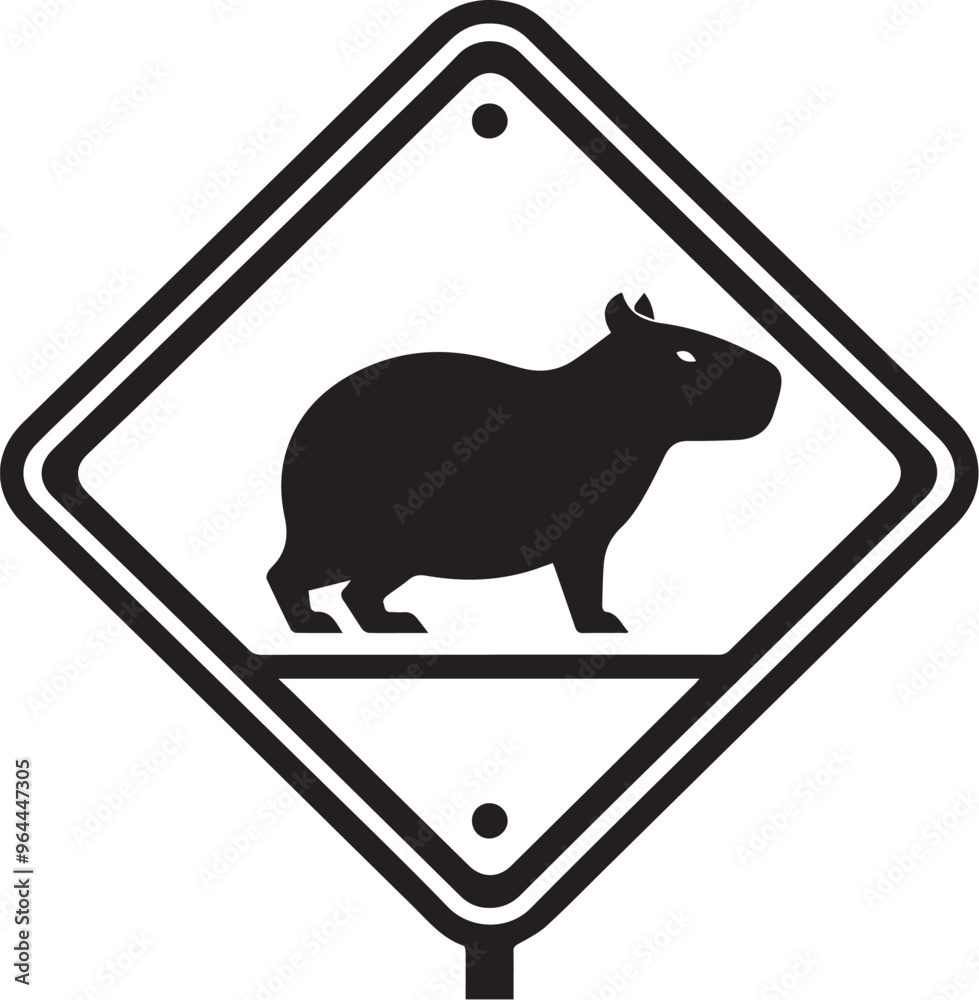 CAPYBARA IN TRAFFIC SIGN FOR GRAPHIC DESIGN AND VECTORS, VECTORIZED ...