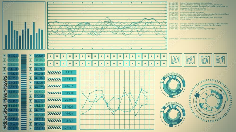 Advanced Futuristic Graphic Interface Displaying Diagrams Charts ...