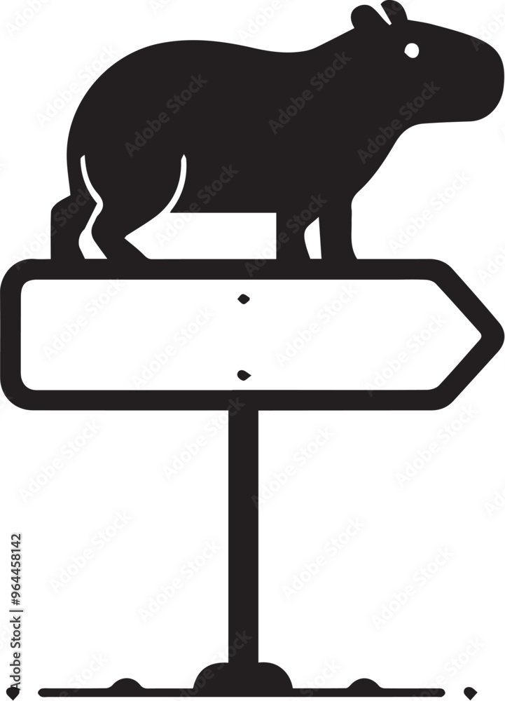CAPYBARA IN TRAFFIC SIGN FOR GRAPHIC DESIGN AND VECTORS, VECTORIZED ...