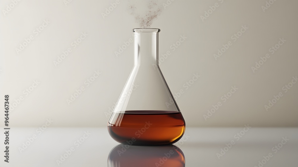 Bromine in a Flask: A laboratory flask filled with reddish-brown ...