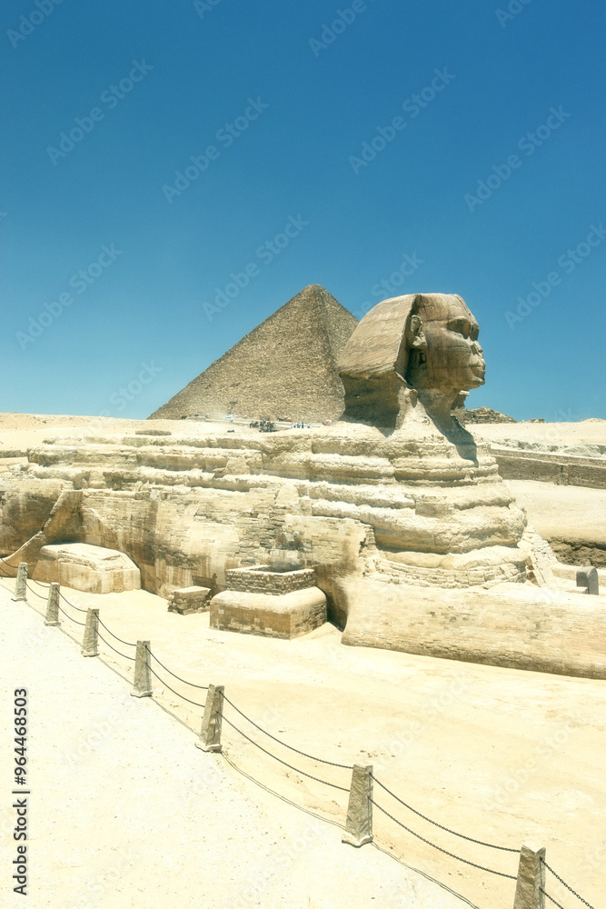 CAIRO EGYPT 06 12 23: Great Sphinx of Giza statue of a reclining sphinx ...