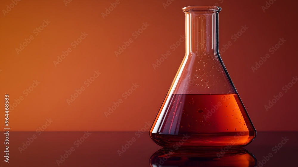 Bromine in a Flask: A laboratory flask filled with reddish-brown ...