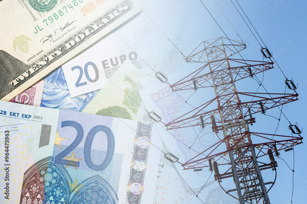 Electricity prices background. Household expenses rising. Electrical ...