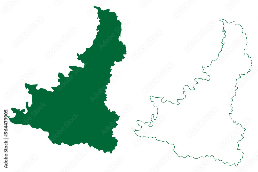 Birbhum district (West Bengal State, Republic of India) map vector ...