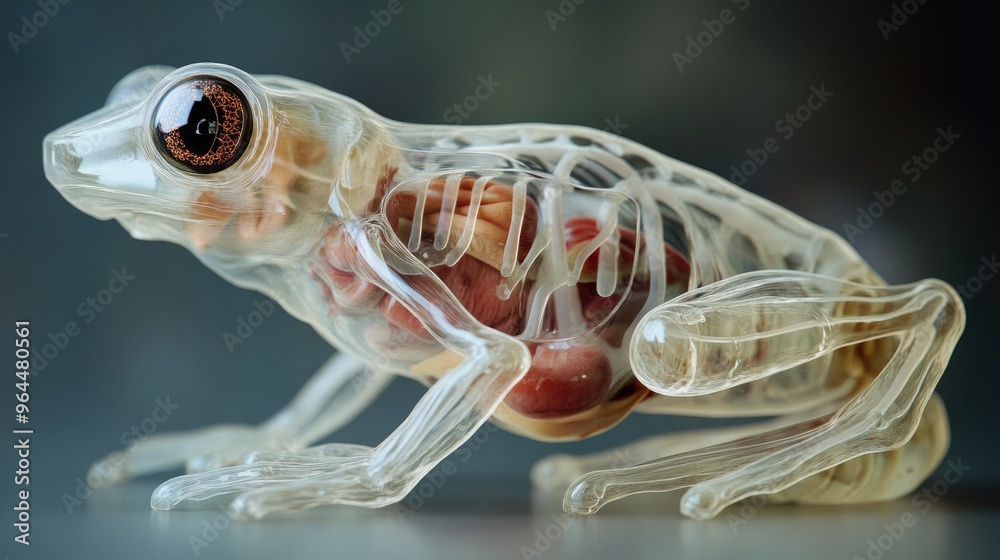 A genetically modified amphibian with transparent skin, revealing its ...