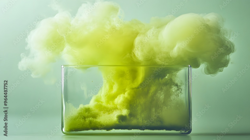 Chlorine Gas Cloud: A representation of chlorine gas as a greenish ...