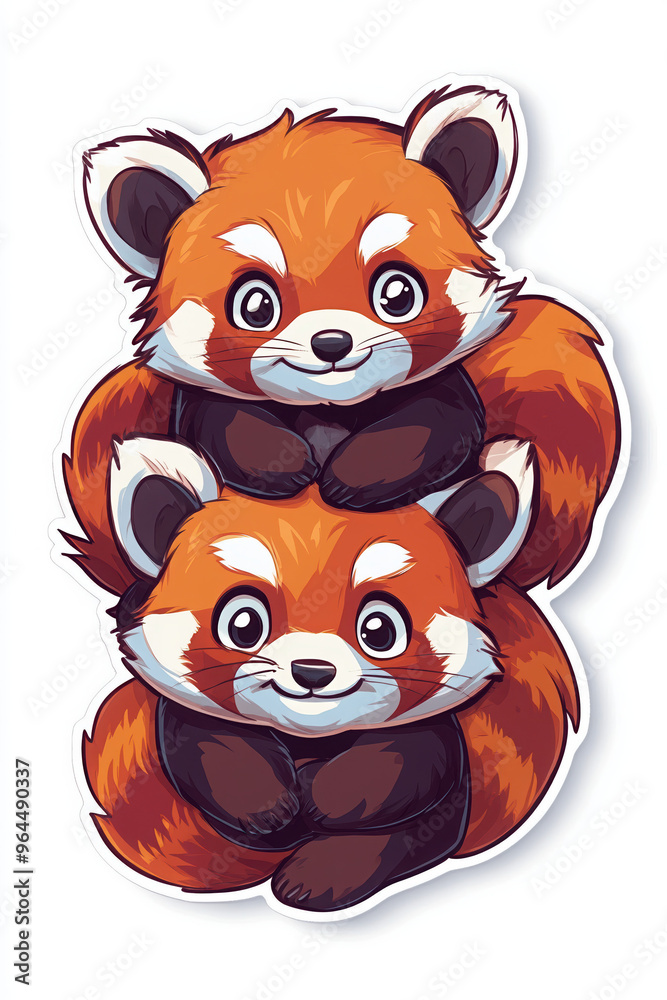 red panda panda animal cute cartoon illustration art stack playful ...