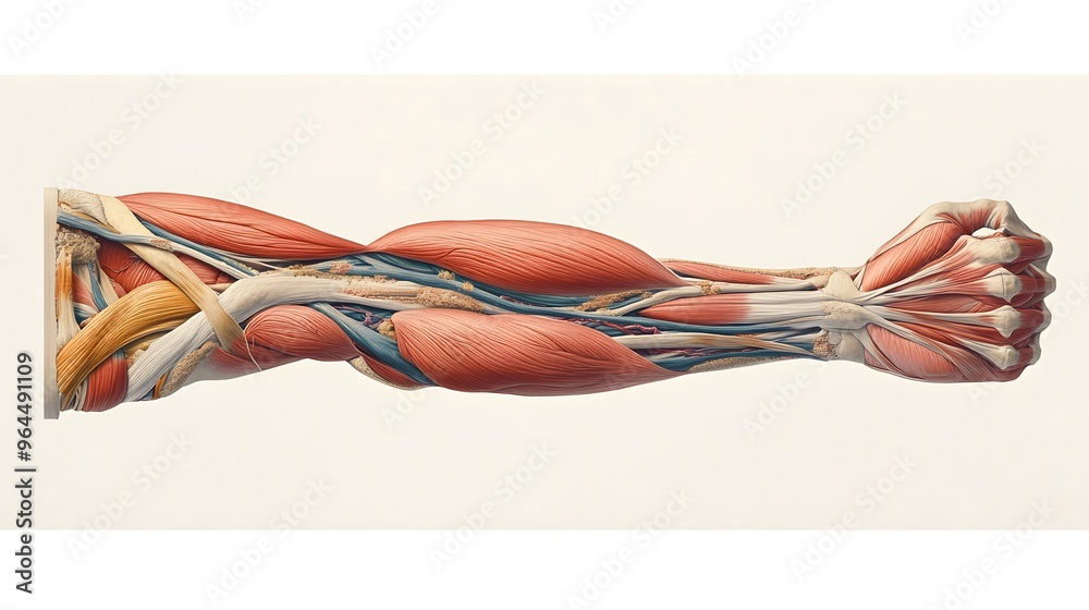 Cross-Section of the Arm Muscles: A cross-sectional view of the arm ...