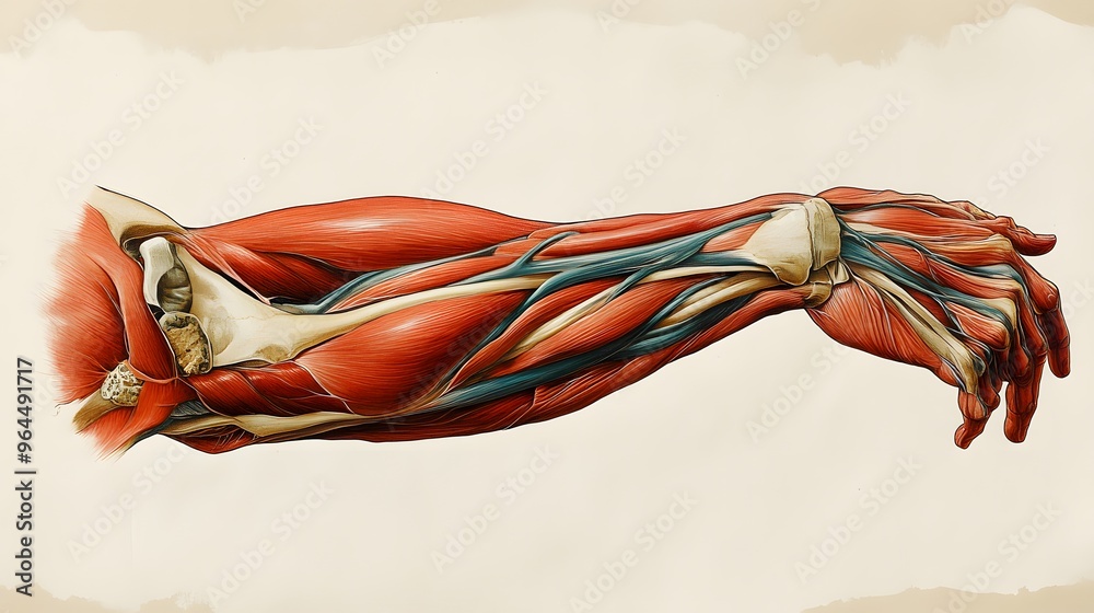 Cross-Section of the Arm Muscles: A cross-sectional view of the arm ...